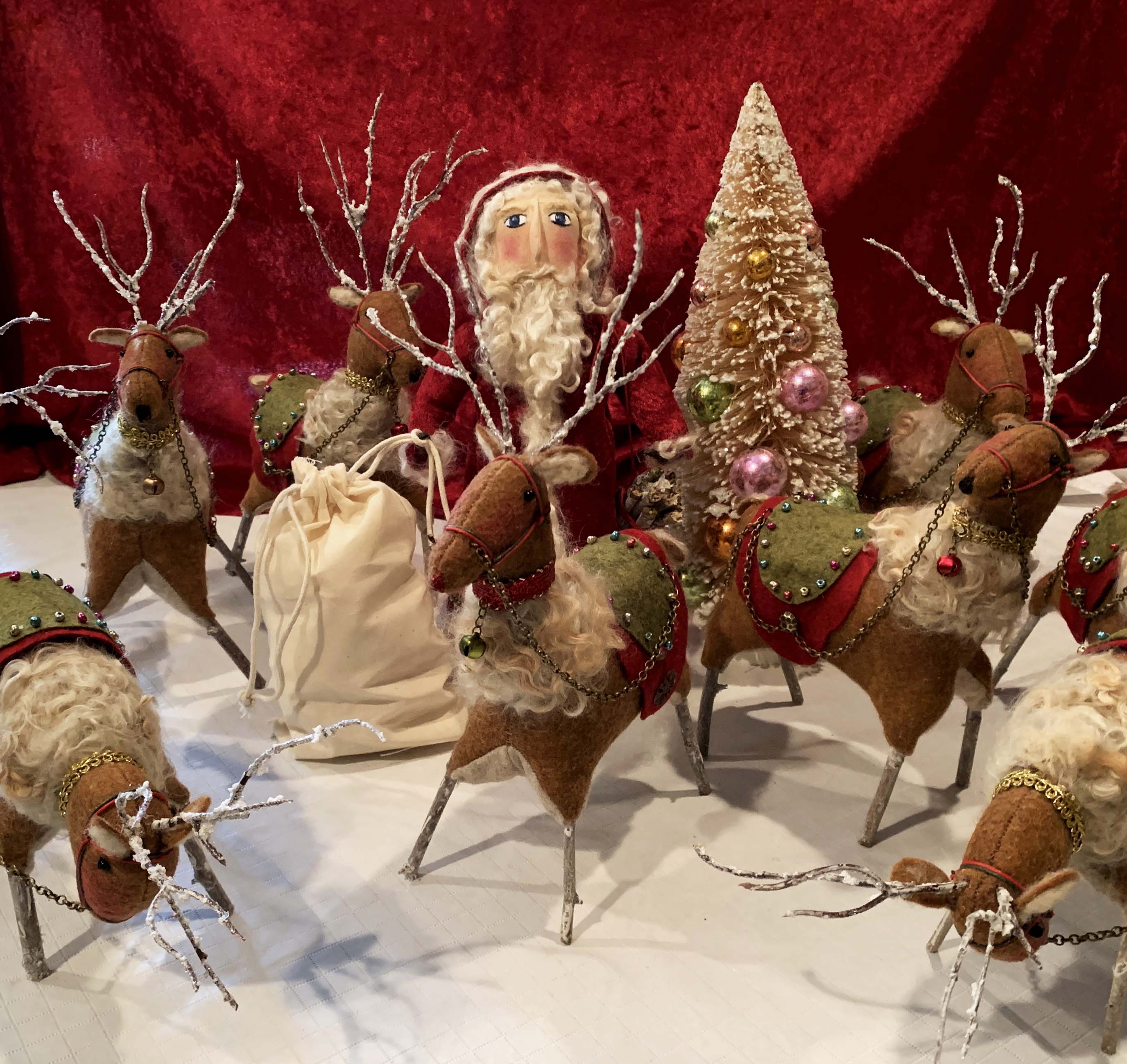 Cloth Santa with Reindeer | The Walt Disney Family Museum
